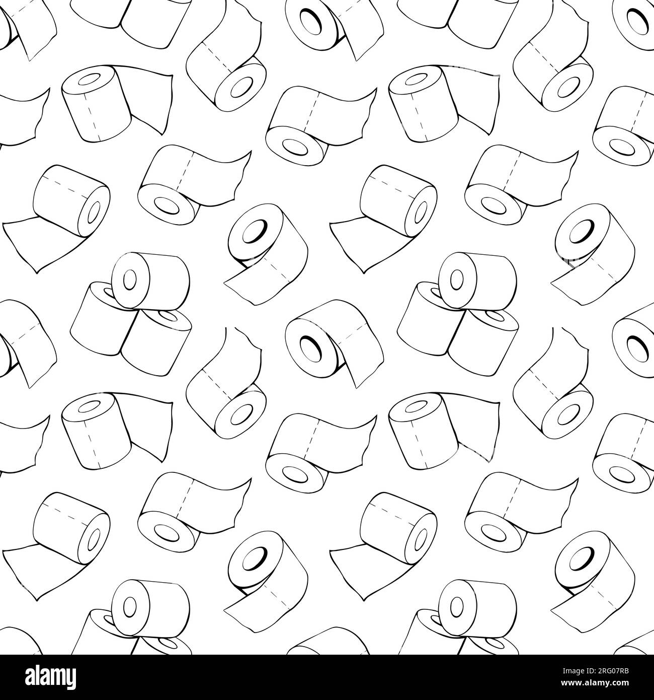 Seamless pattern with toilet paper rolls on a white background. Vector ...