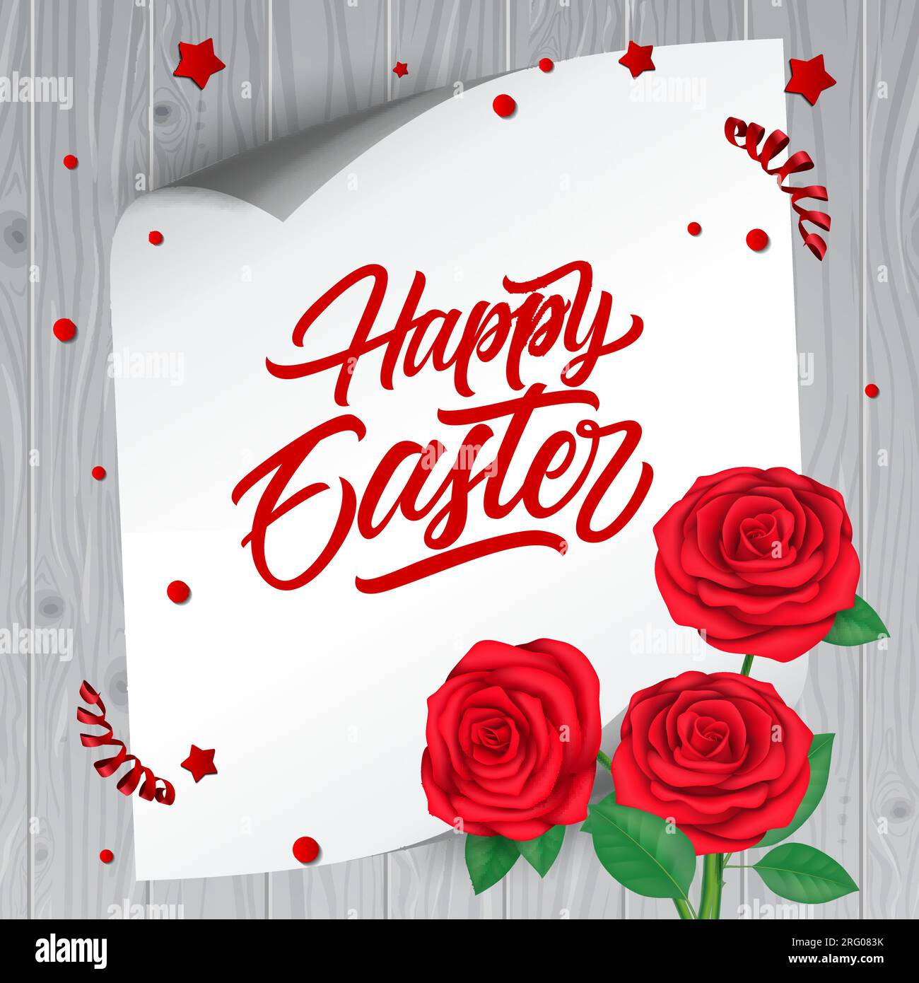Grey background of red roses Stock Vector Images - Alamy