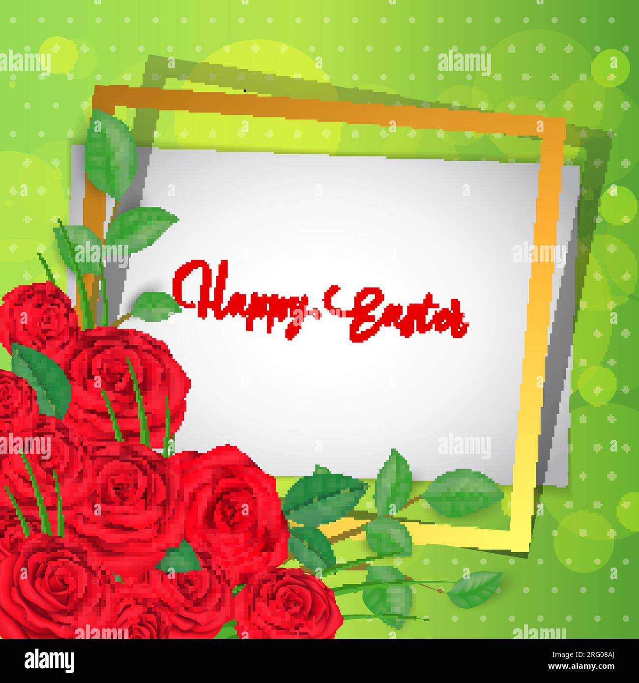 Happy Easter lettering, frame and roses Stock Vector Image & Art - Alamy