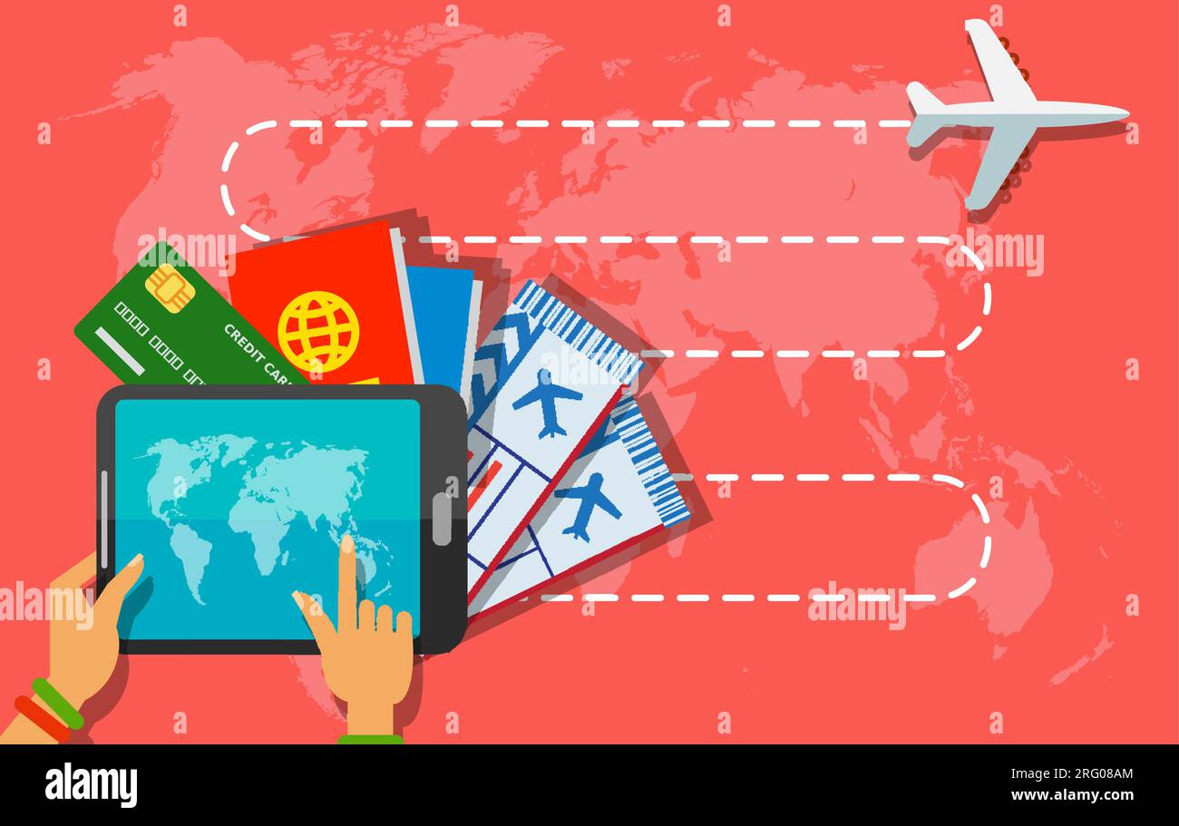Planning Trip by Plane Poster Design Stock Vector Image & Art - Alamy