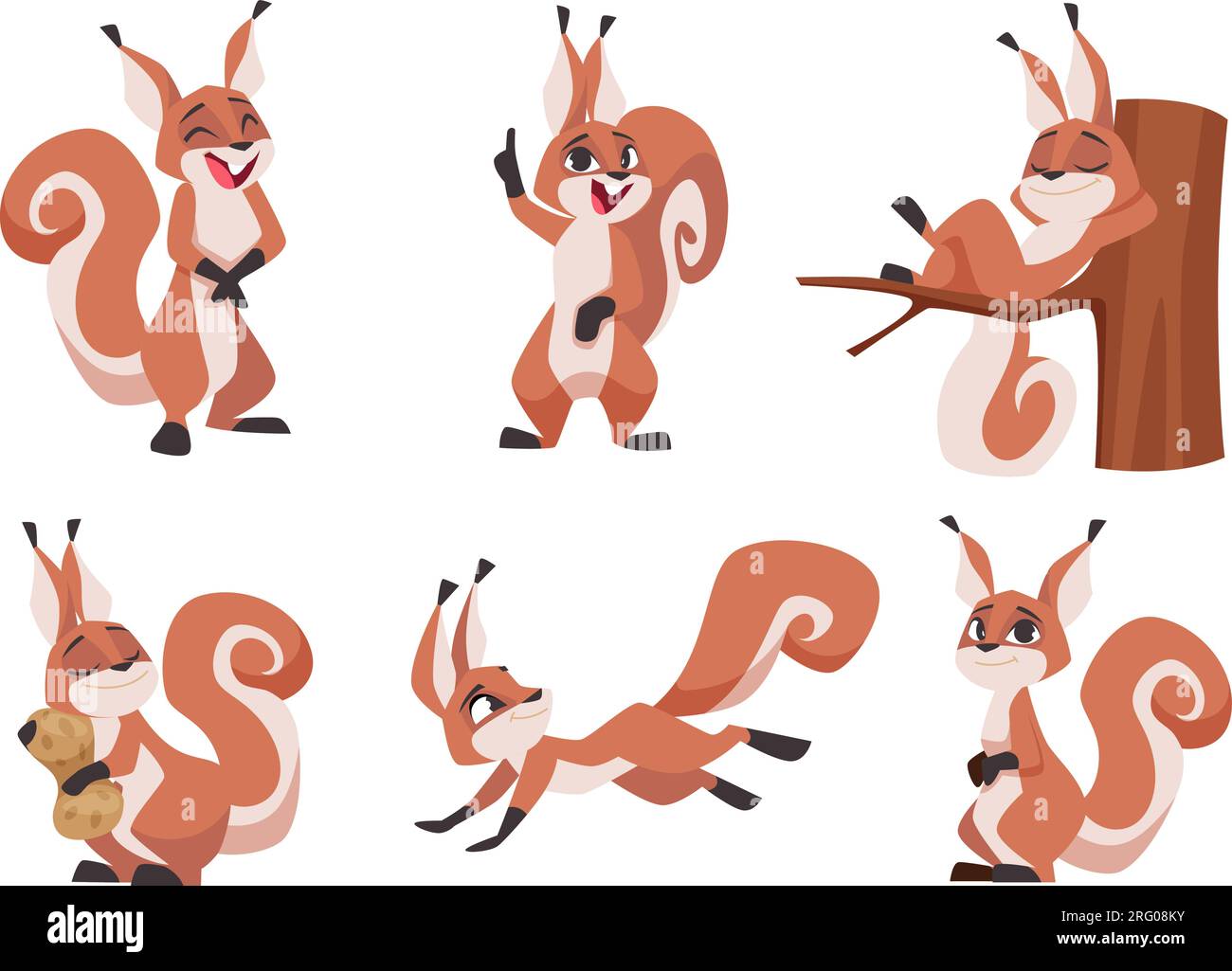 Happy squirrel cartoon posing hi-res stock photography and images - Alamy