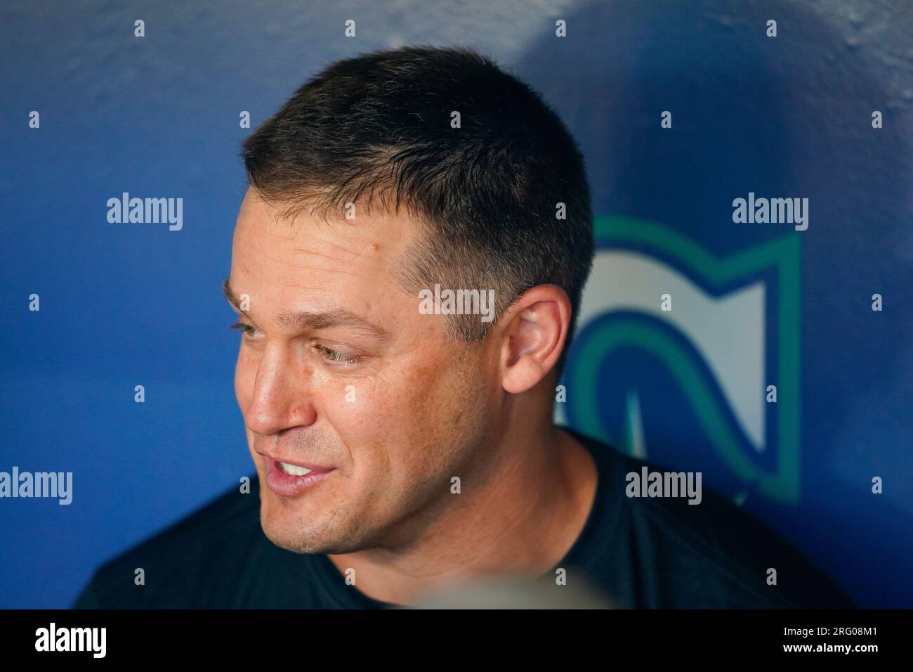Former Seattle Mariners pitcher Paul Sewald talks with media after ...