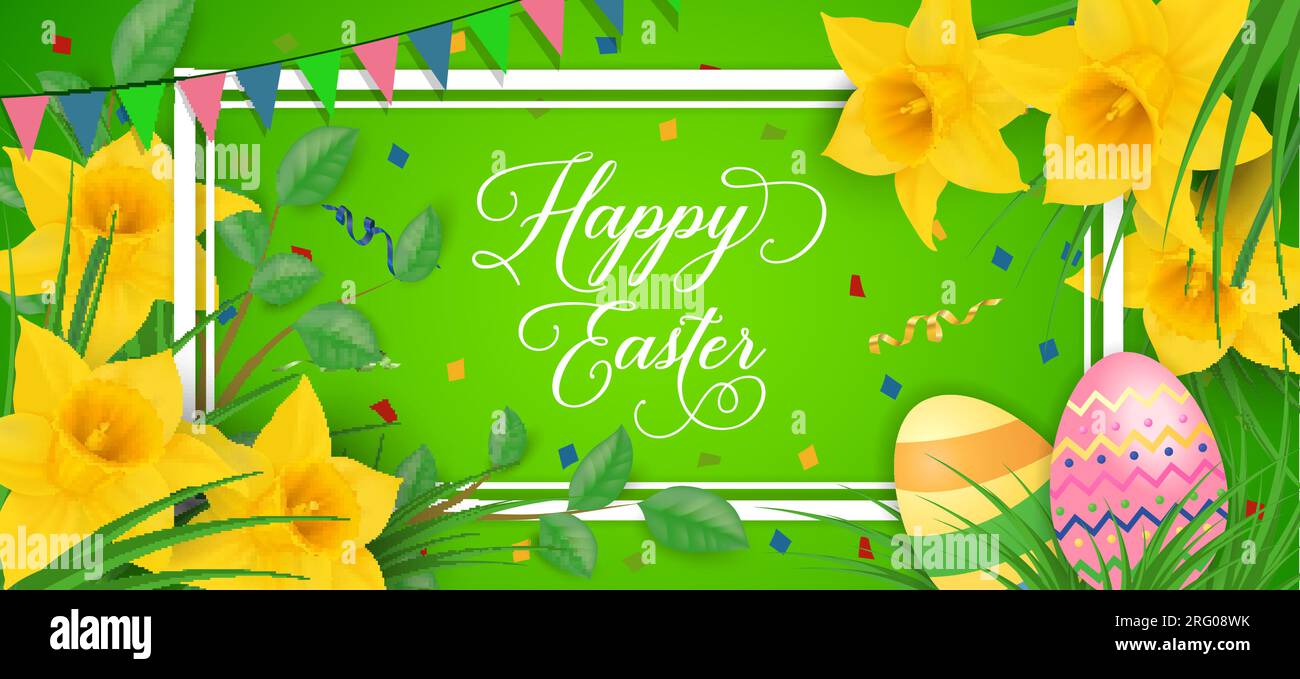 Daffodils in grass Stock Vector Images - Alamy