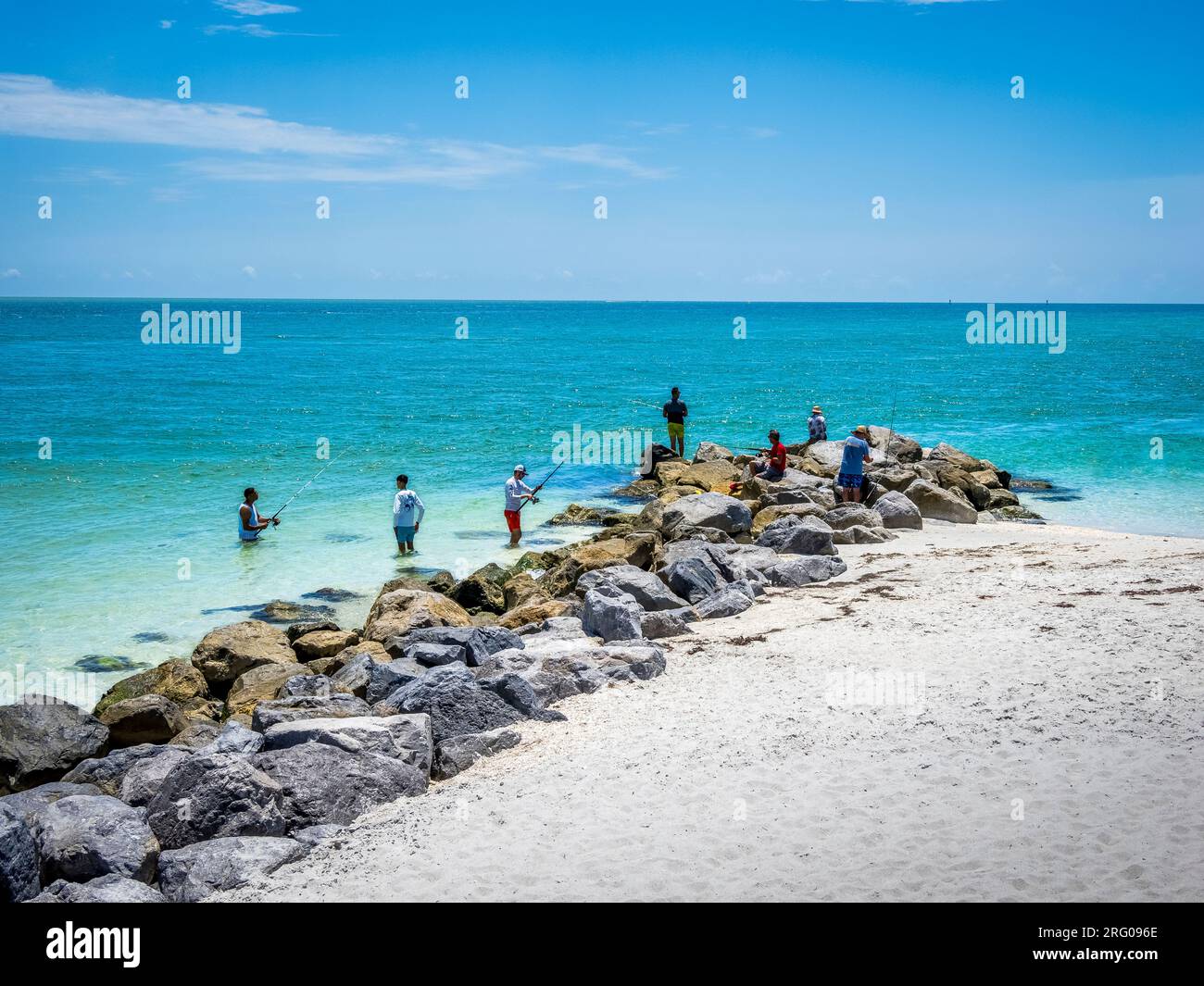 Fishing in the Gulf of Mexico beach in Gasparilla Island State Park on ...