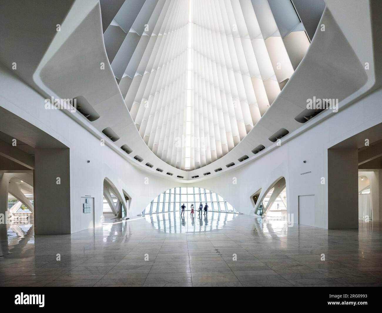 Interior of The Milwaukee Art Museum unofficially known as the Flying ...
