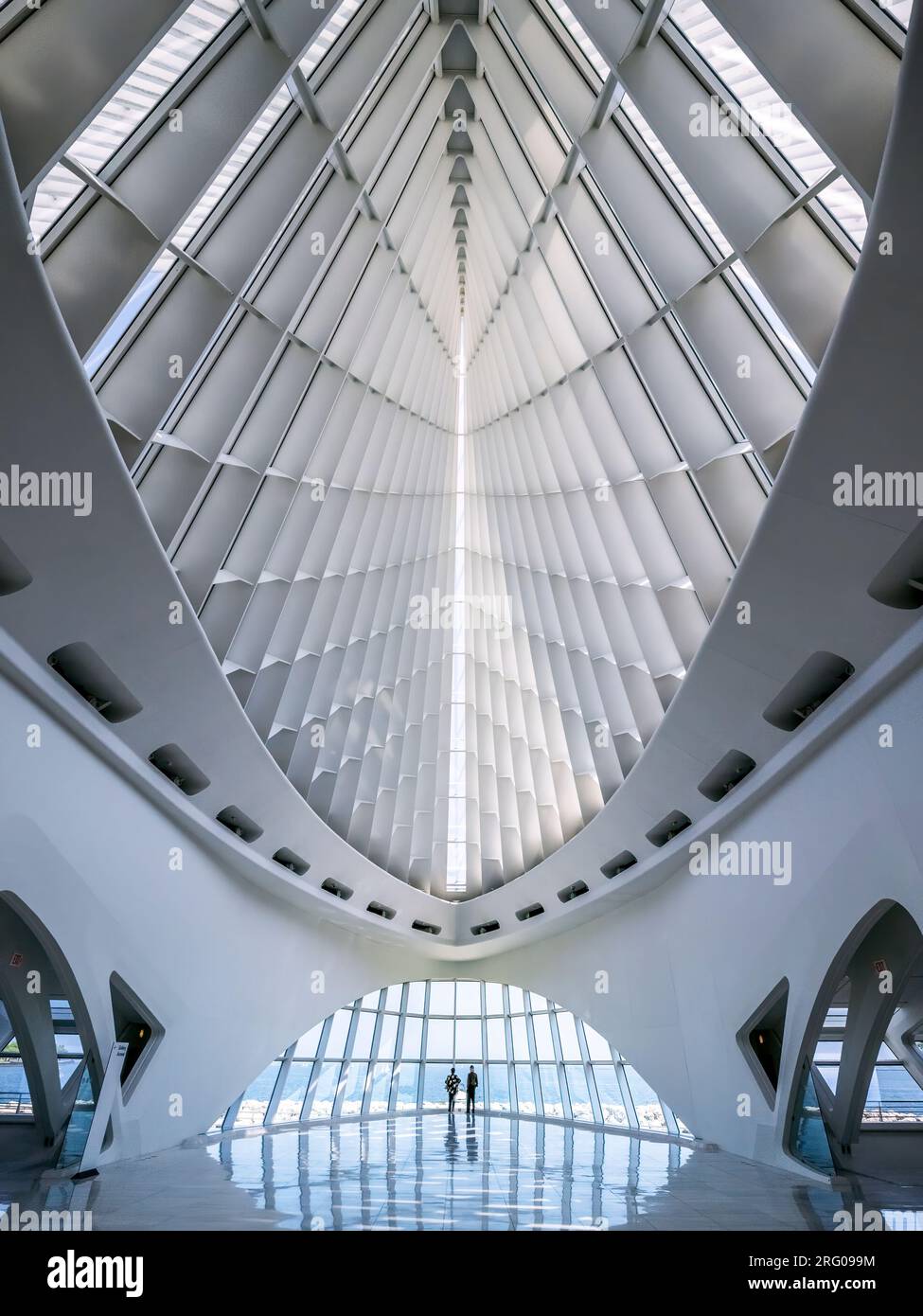Interior of The Milwaukee Art Museum unofficially known as the Flying ...