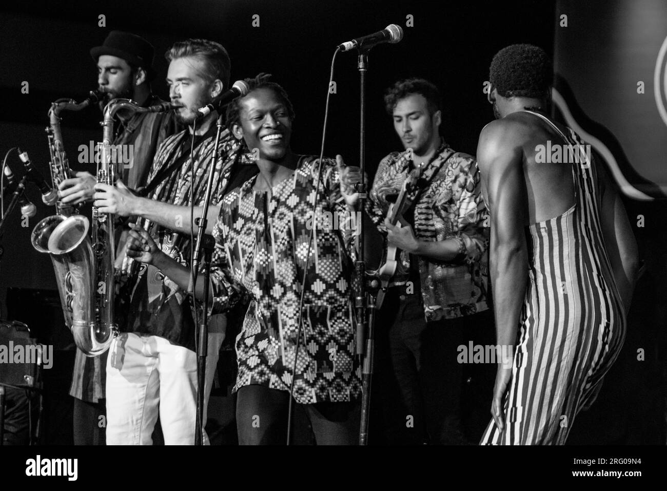African blowing instruments Black and White Stock Photos & Images - Alamy