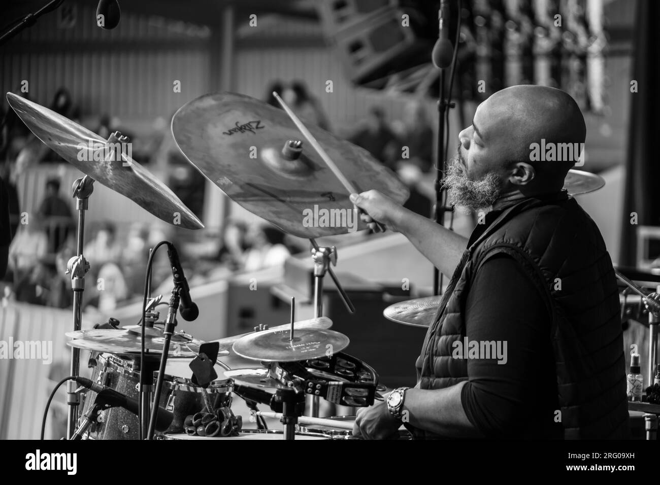 Eric Harland plays drums for Gerald Clayton at the 2021 Monterey Jazz ...