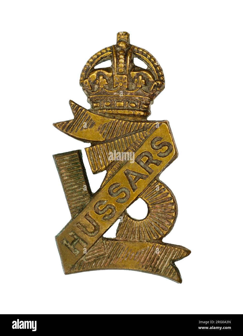 The cap badge of the 13th Hussars, c. 1900-1922 Stock Photo - Alamy