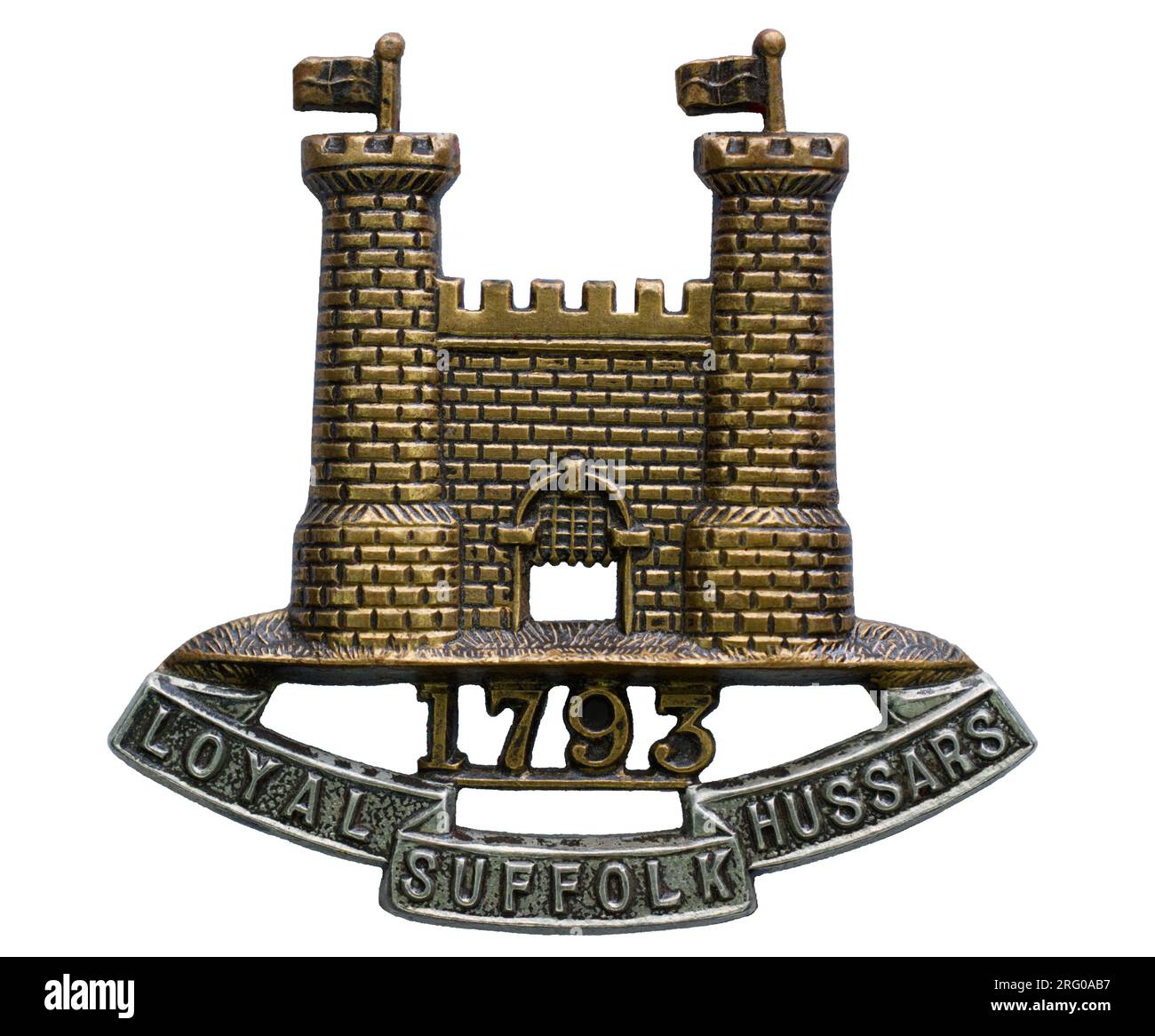 The cap badge of the Duke of York's Own Loyal Suffolk Hussars Stock ...