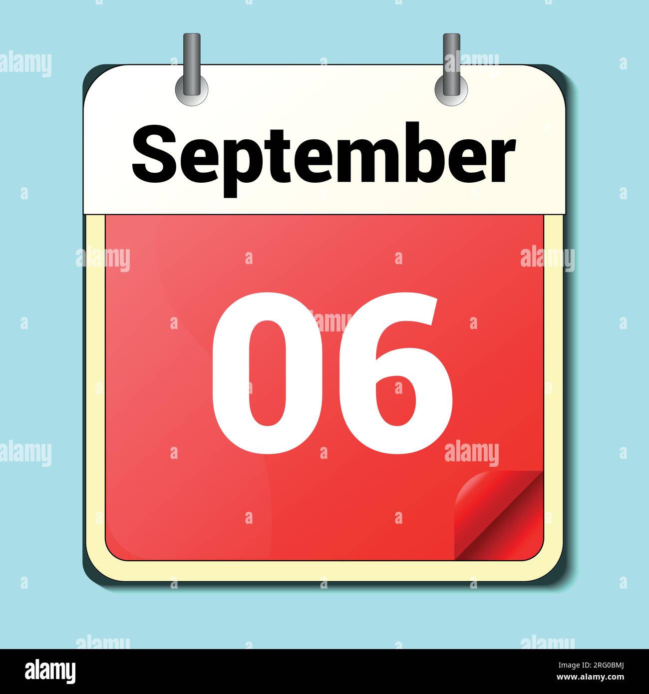 day on the calendar, vector image format, September 06 Stock Vector ...