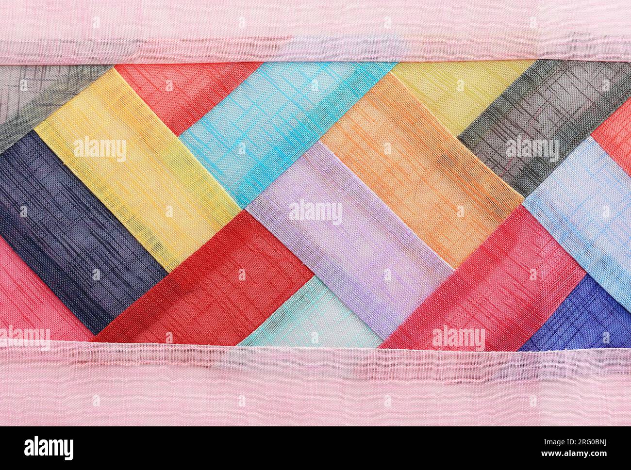 Korean Traditional Patchwork Background of Ramie Fabric. Pastel Tone ...