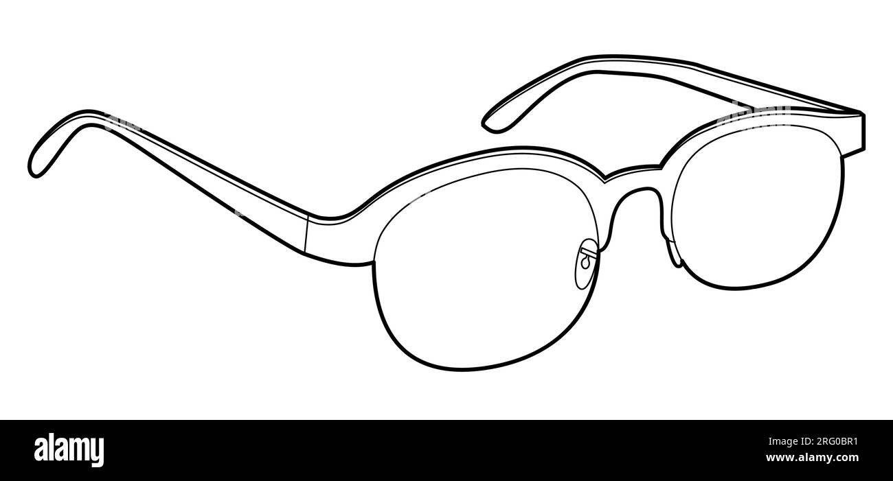 Half rim reading glasses Stock Vector Images - Alamy