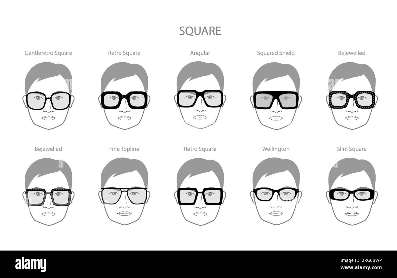 Square rim glasses Stock Vector Images - Alamy