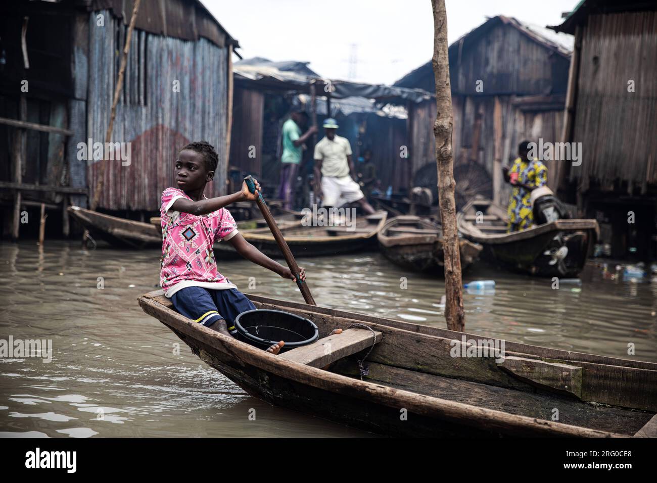 Lagos, Nigeria. 27th July, 2023. People get around in boats during ...