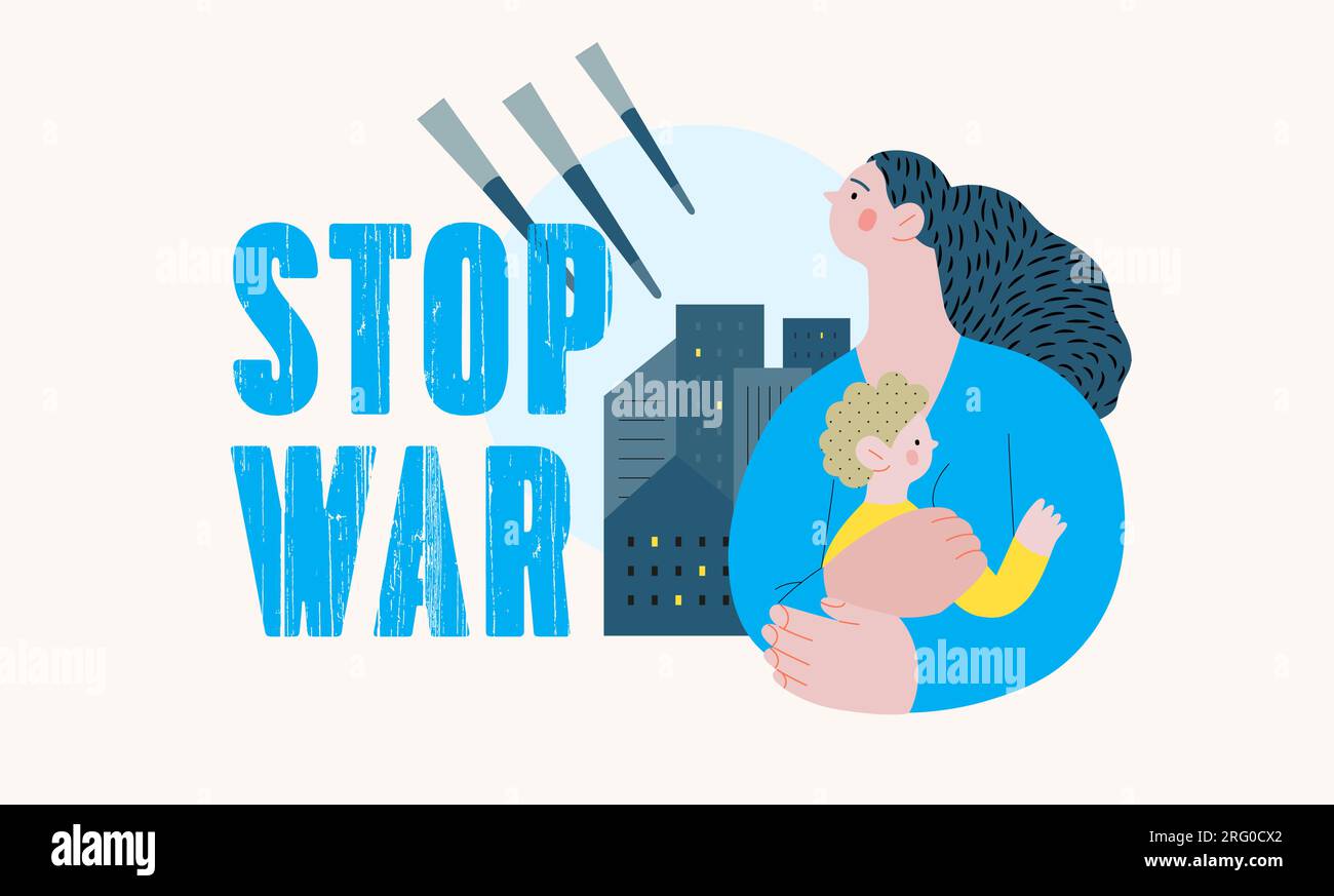 War and peace - Stop war -modern flat vector concept digital ...