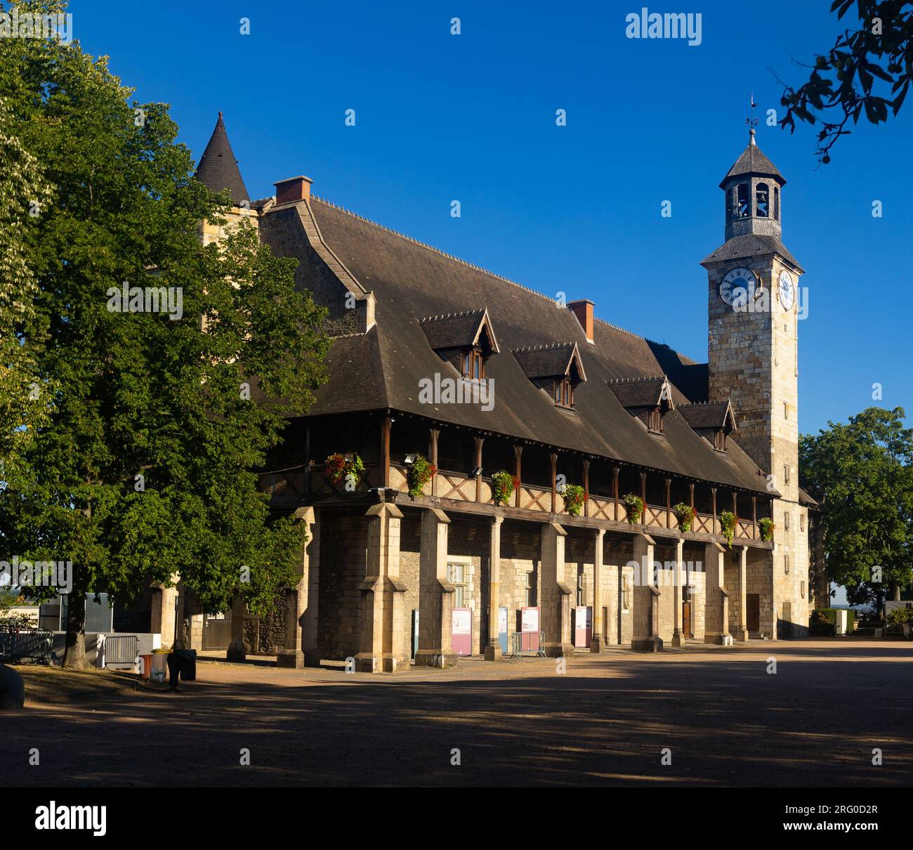 Castle of Dukes of Bourbon, view from the outside. City of Montlucon ...