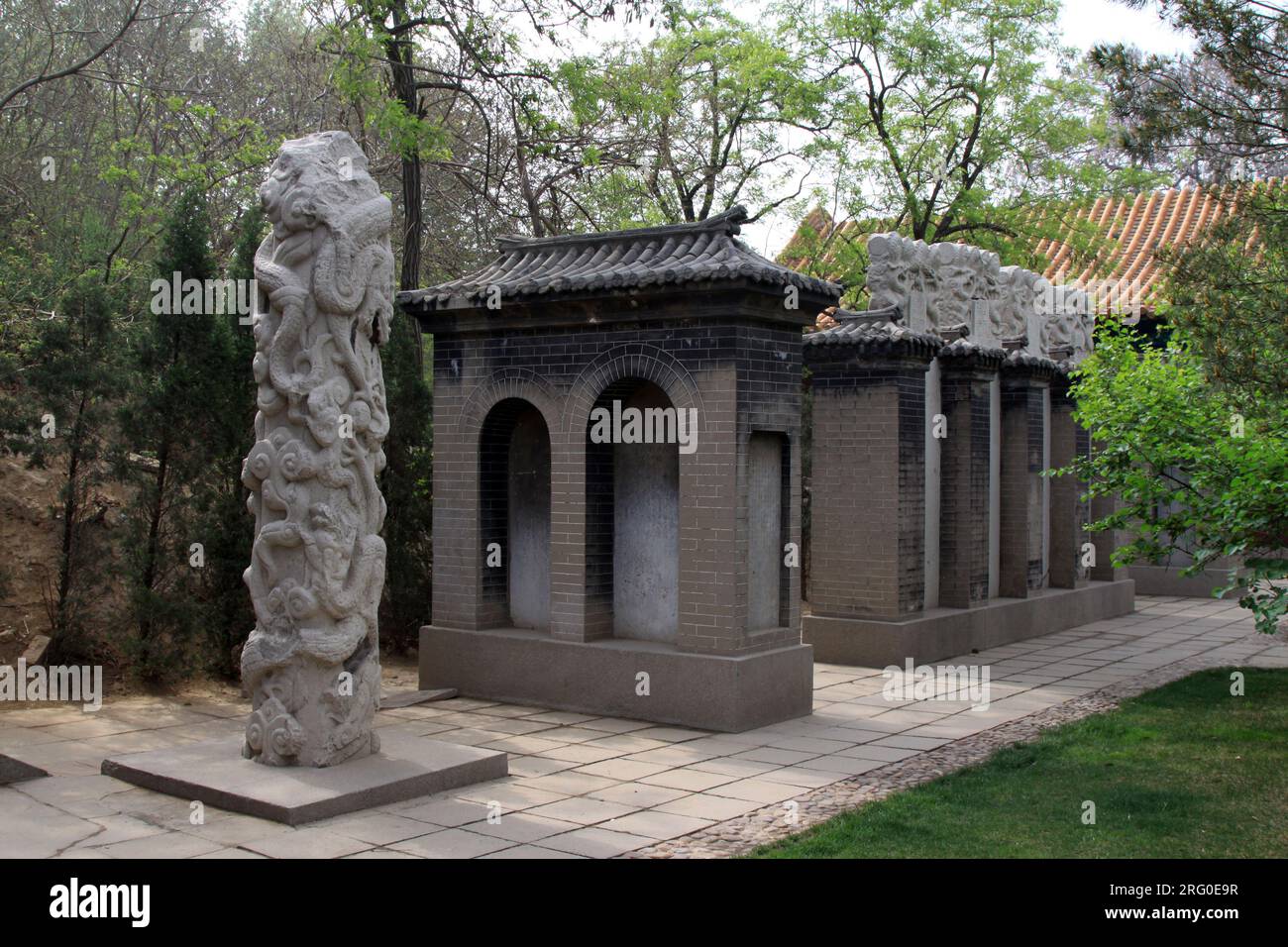 ancient Chinese traditional architectural style in a temple, north ...