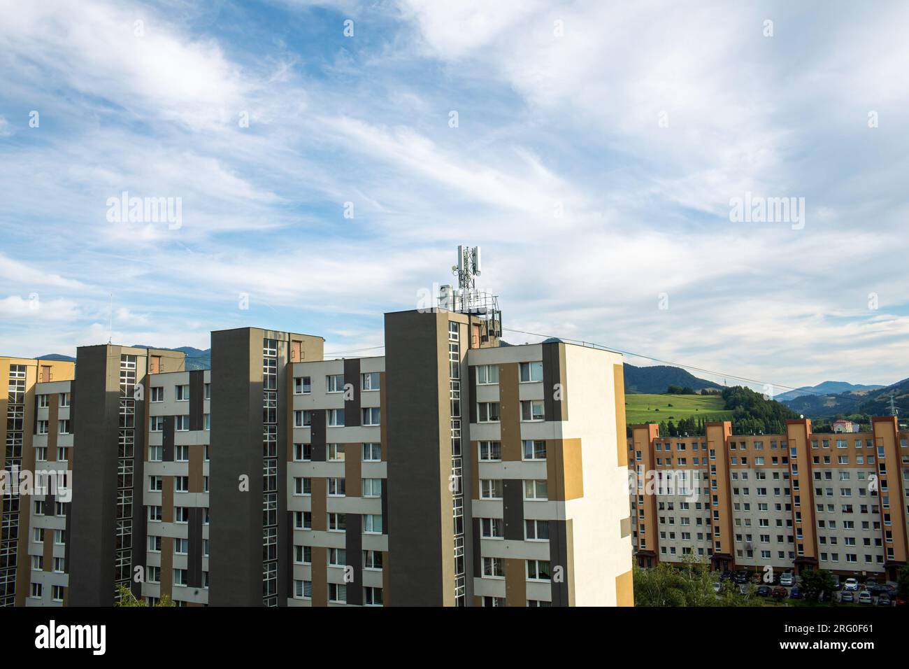 Panel building built in the communist era.Hungary,Budapest. High ...