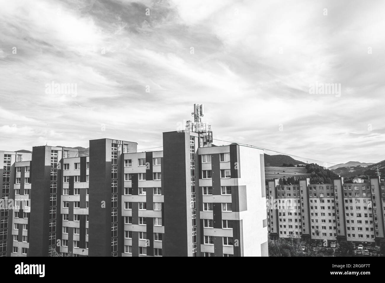 Panel building built in the communist era.Hungary,Budapest. High ...