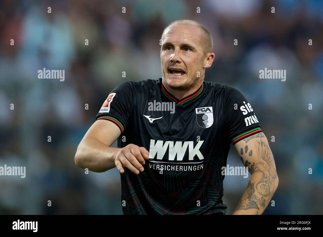 Augsburg's German forward Sven Michel looks during friendly match SSC ...