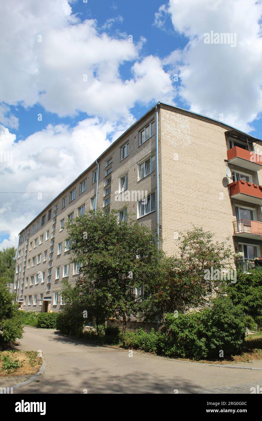 Soviet era khrushchevka apartment building in Daugavpils, Latvia Stock ...