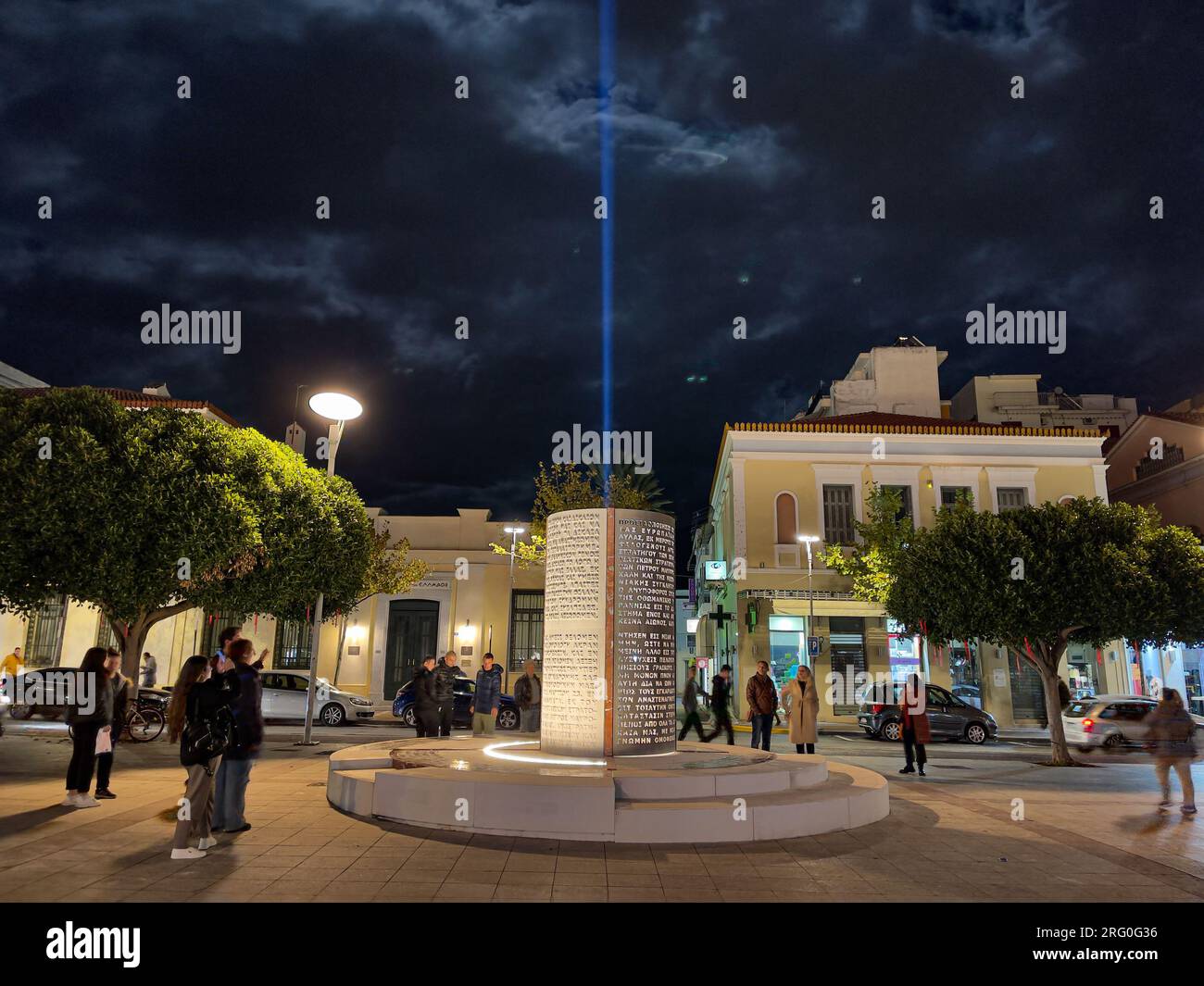 The Monument of light dedicated to the Heroes of Greek war of ...