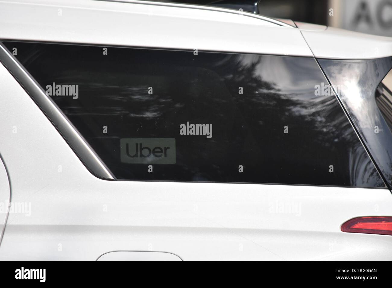 Washington, United States. 06th Aug, 2023. Uber marking on vehicle at ...