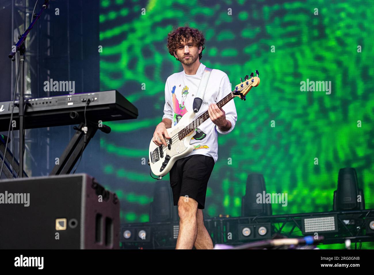 Matthew Lewin of Magdalena Bay performs on Day 4 of the Lollapalooza ...