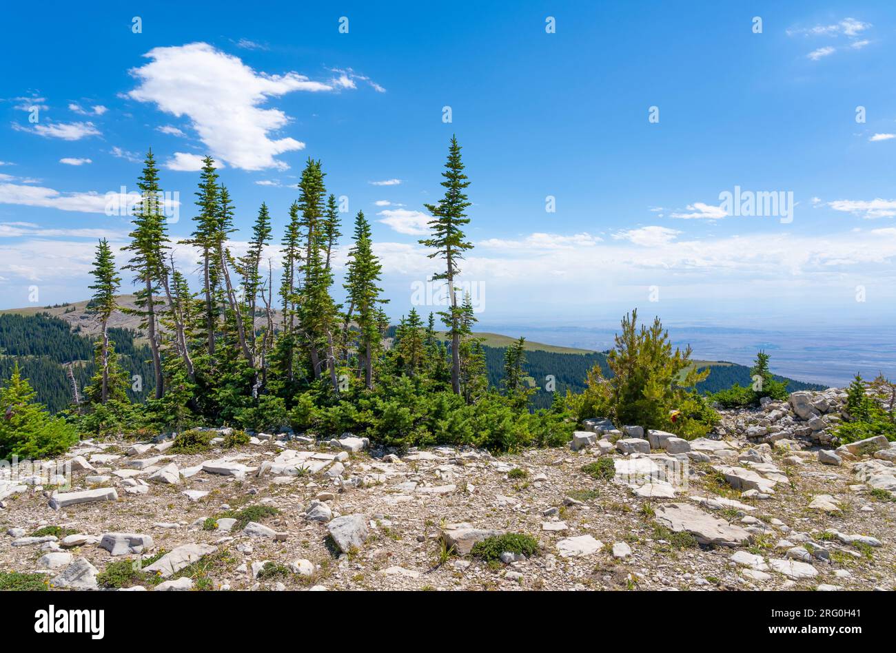 Panoramic view from the top of the Montana mountain at the medicine ...