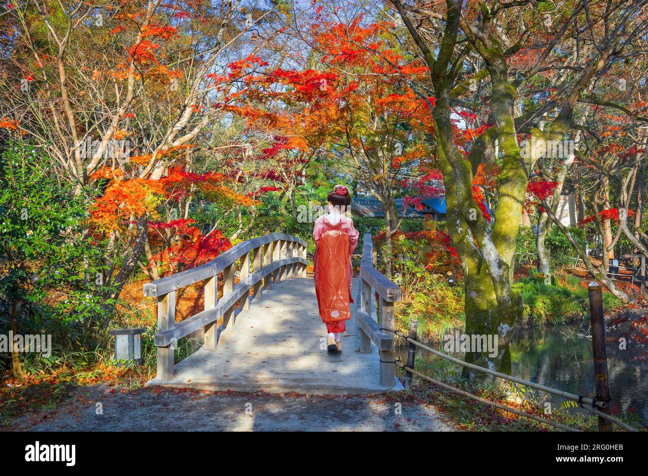 Autumn Scenery in a Park in the Famous Yufuin Resort Town Stock Photo ...