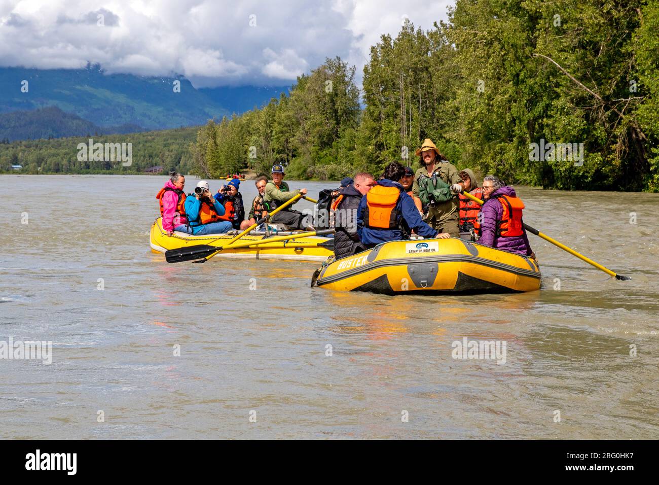 Rafting on the Chilkat River, Chilkat Bald Eagle Preserve Stock Photo ...