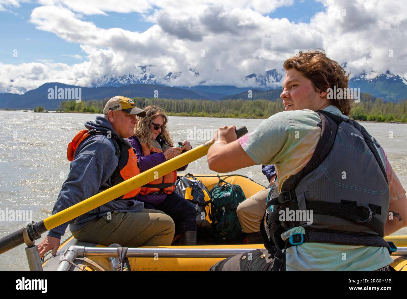 Rafting on the Chilkat River, Chilkat Bald Eagle Preserve Stock Photo ...