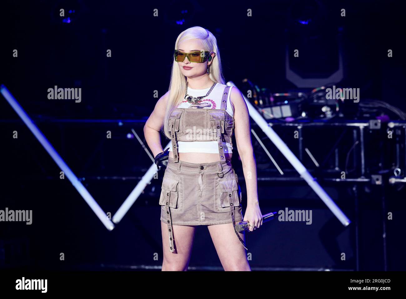 Kim Petras performs during the 2023 WiLD 94.9's WAZZMATAZZ at Shoreline ...