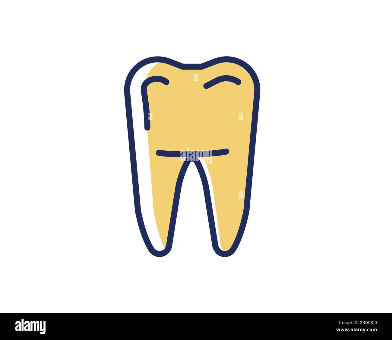 Tooth Icon Over White Background Line And Fill Style Vector