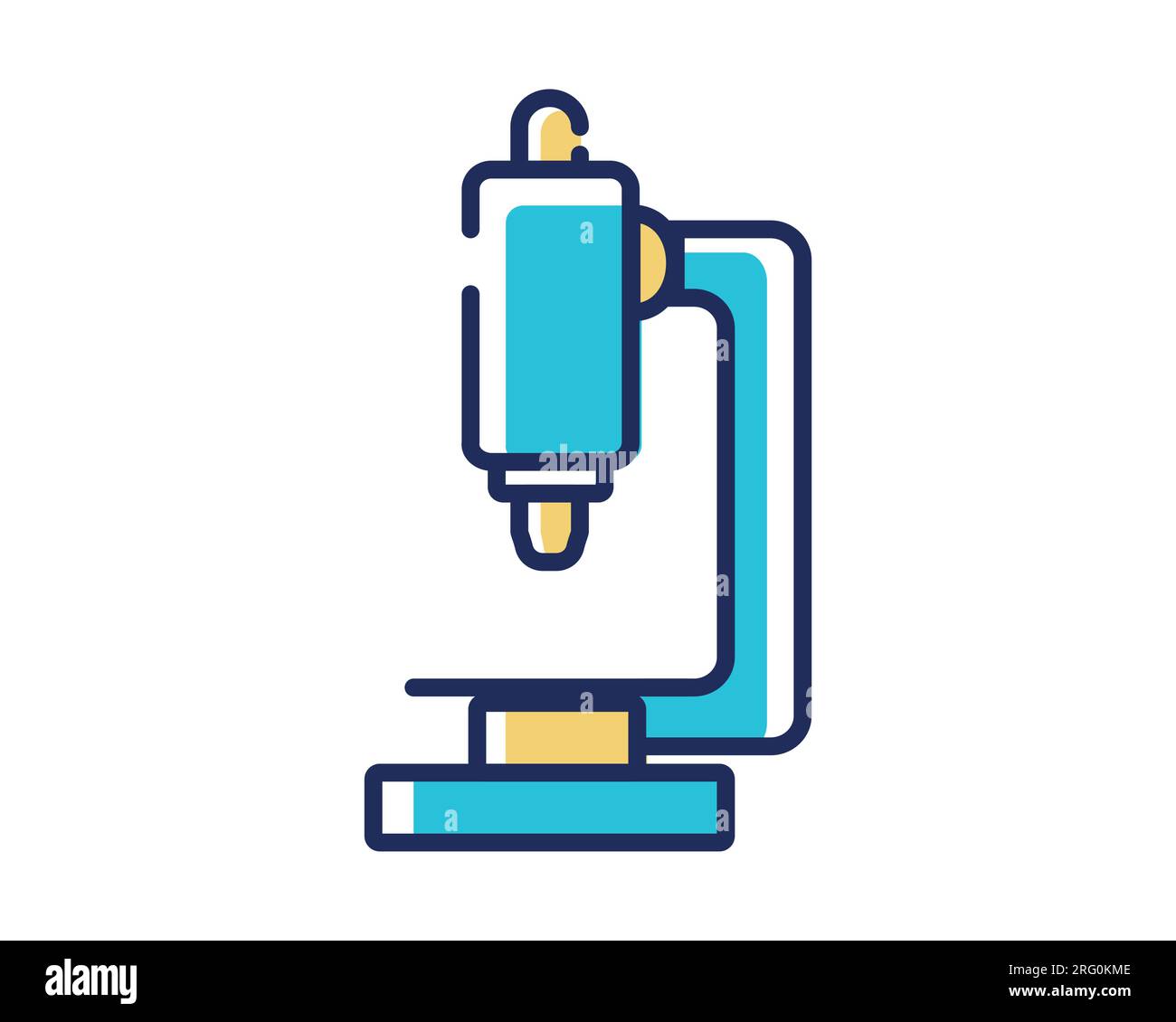 microscope icon over white background, line and fill style, vector illustration Stock Vector ...