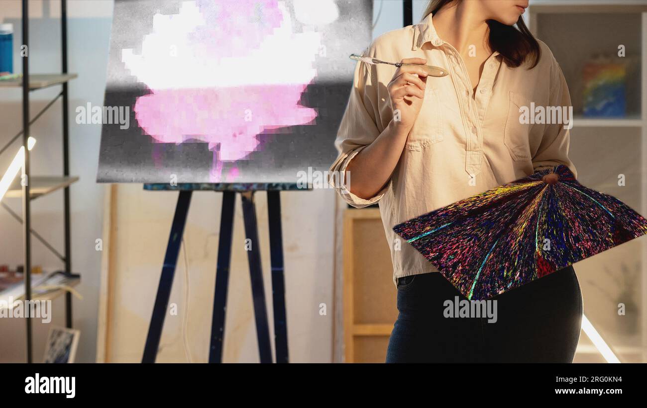 Digital art nft artwork painter glitch picture Stock Photo - Alamy