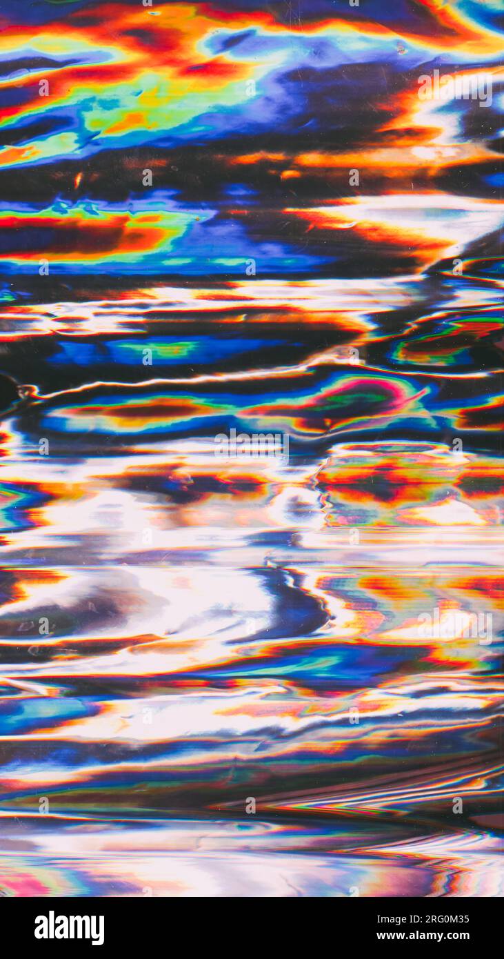 Signal distortion vhs glitch light glow background Stock Photo - Alamy