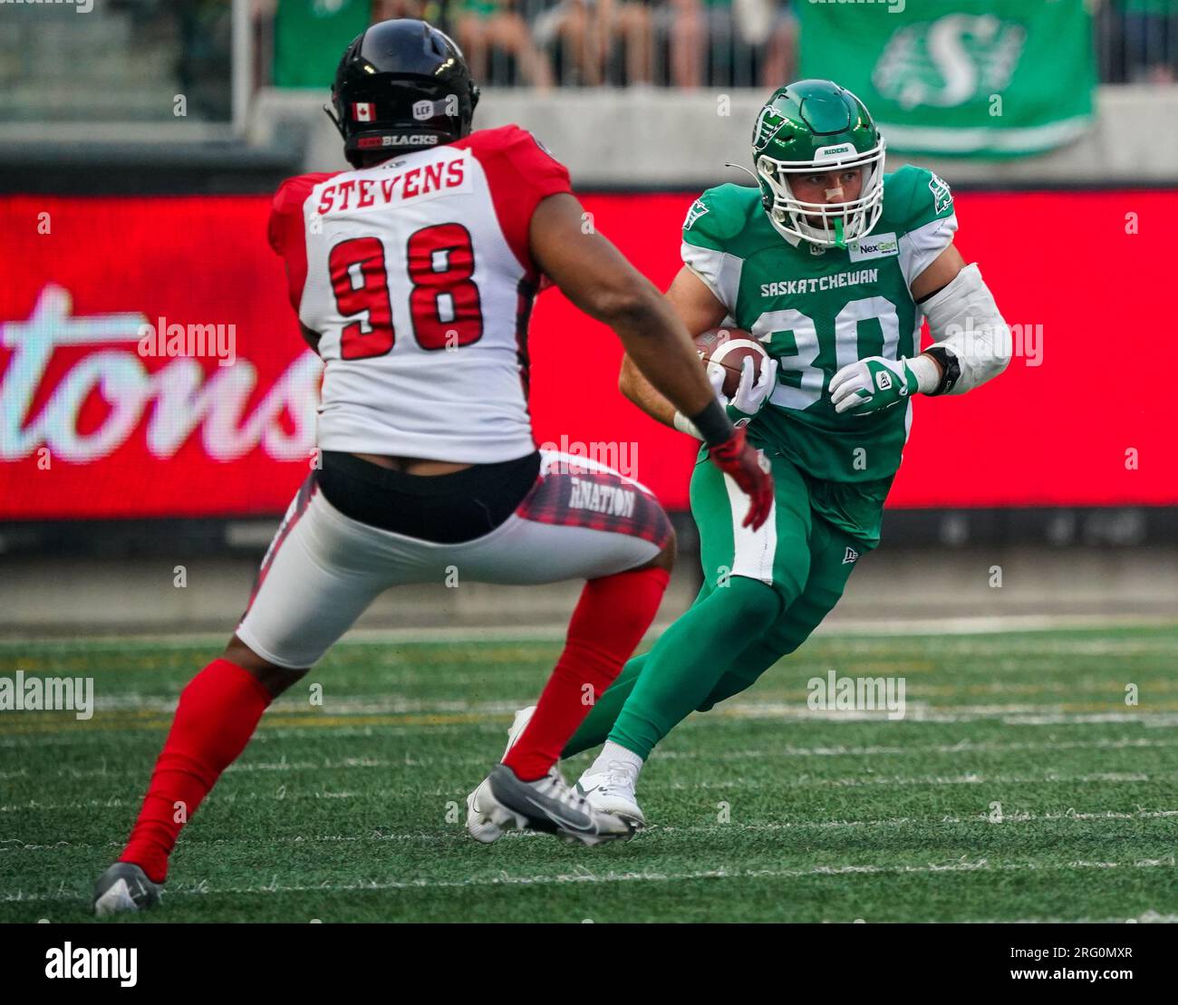 Regina, Canada. 06th Aug, 2023. Saskatchewan Roughriders kick returner ...