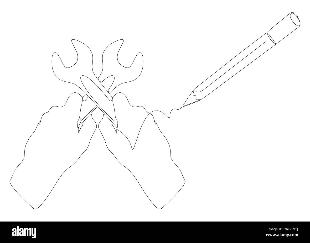 Wrench construction Black and White Stock Photos & Images - Alamy