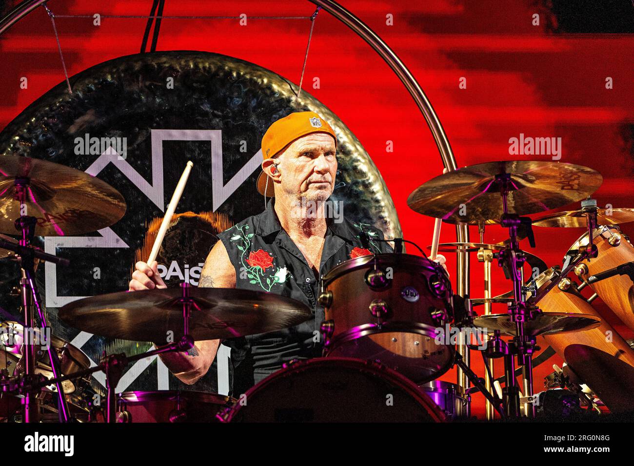 Chad Smith of the Red Hot Chili Peppers performs on day four of the ...
