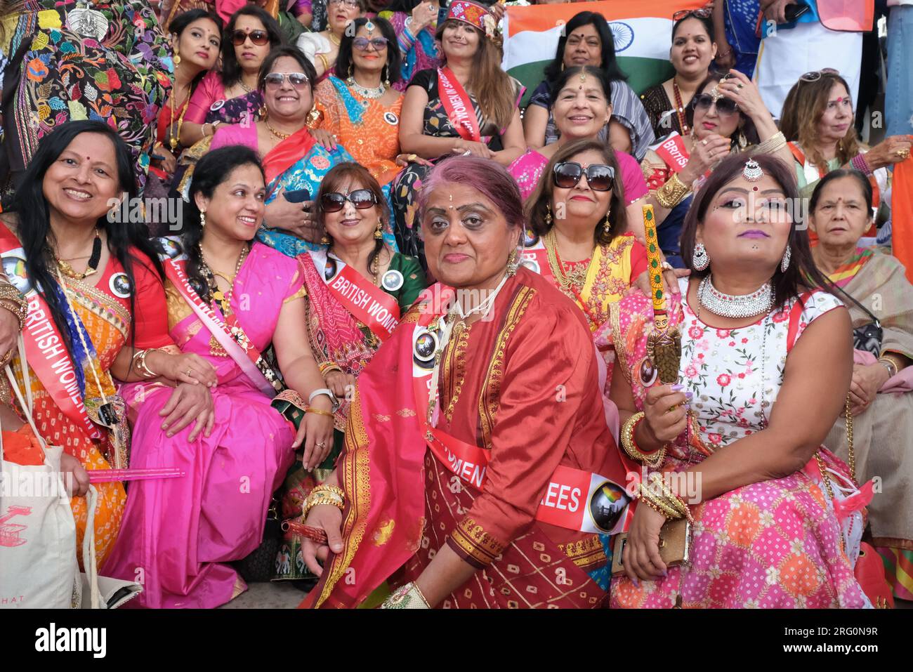 London, UK. 6th August, 2023. Around 500 British-Indian women wore ...