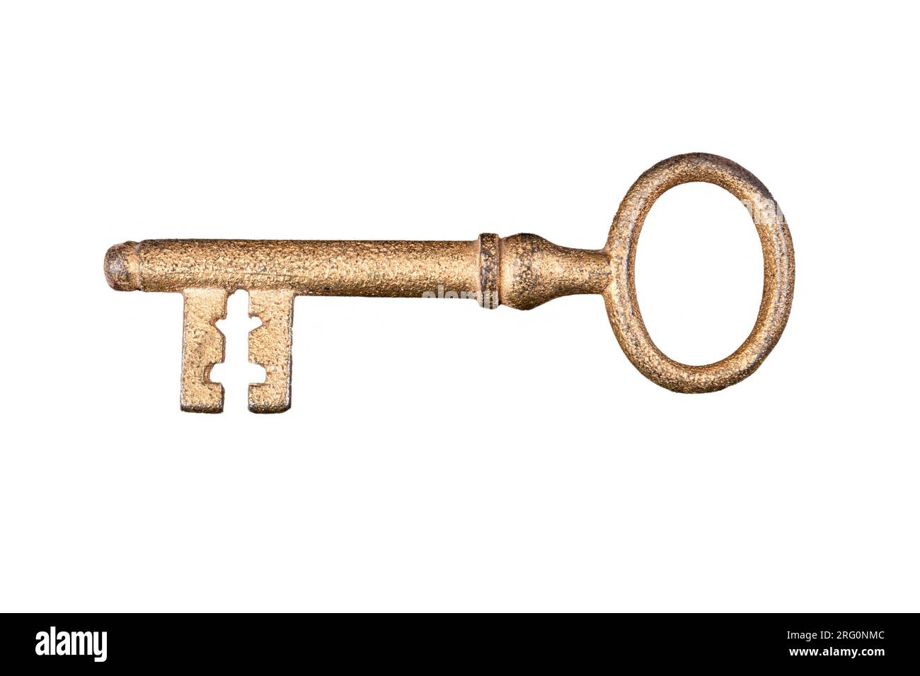 Old gold key isolated on white background Stock Photo - Alamy