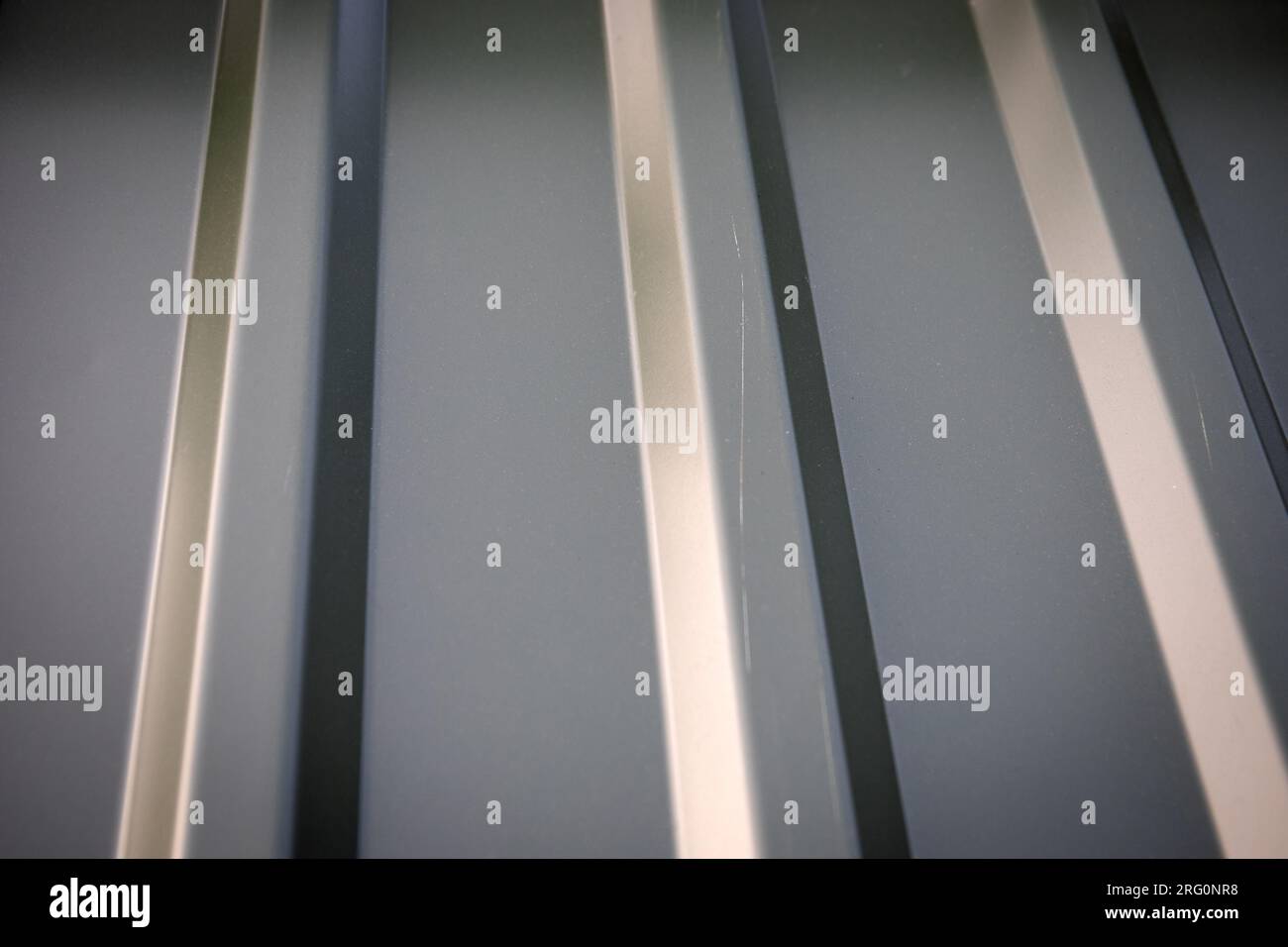 Gray corrugated metal cladding on industrial building roof Stock Photo ...