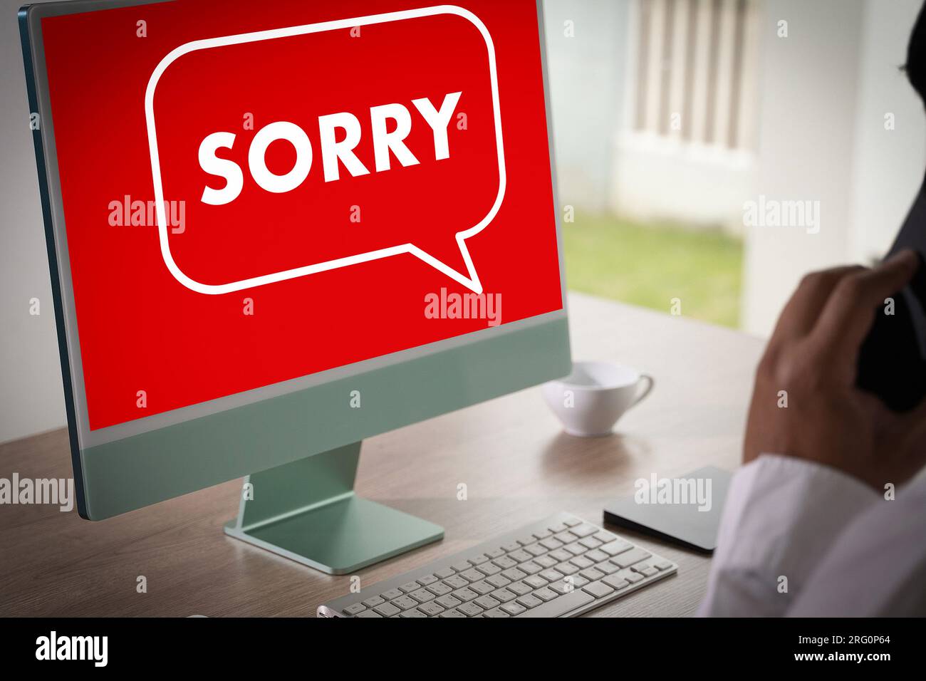 SORRY word concept message to sad i made a mistake unhappy person ...