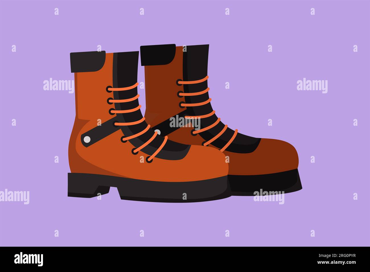 Graphic flat design drawing tourist hiking boots logo icon label ...