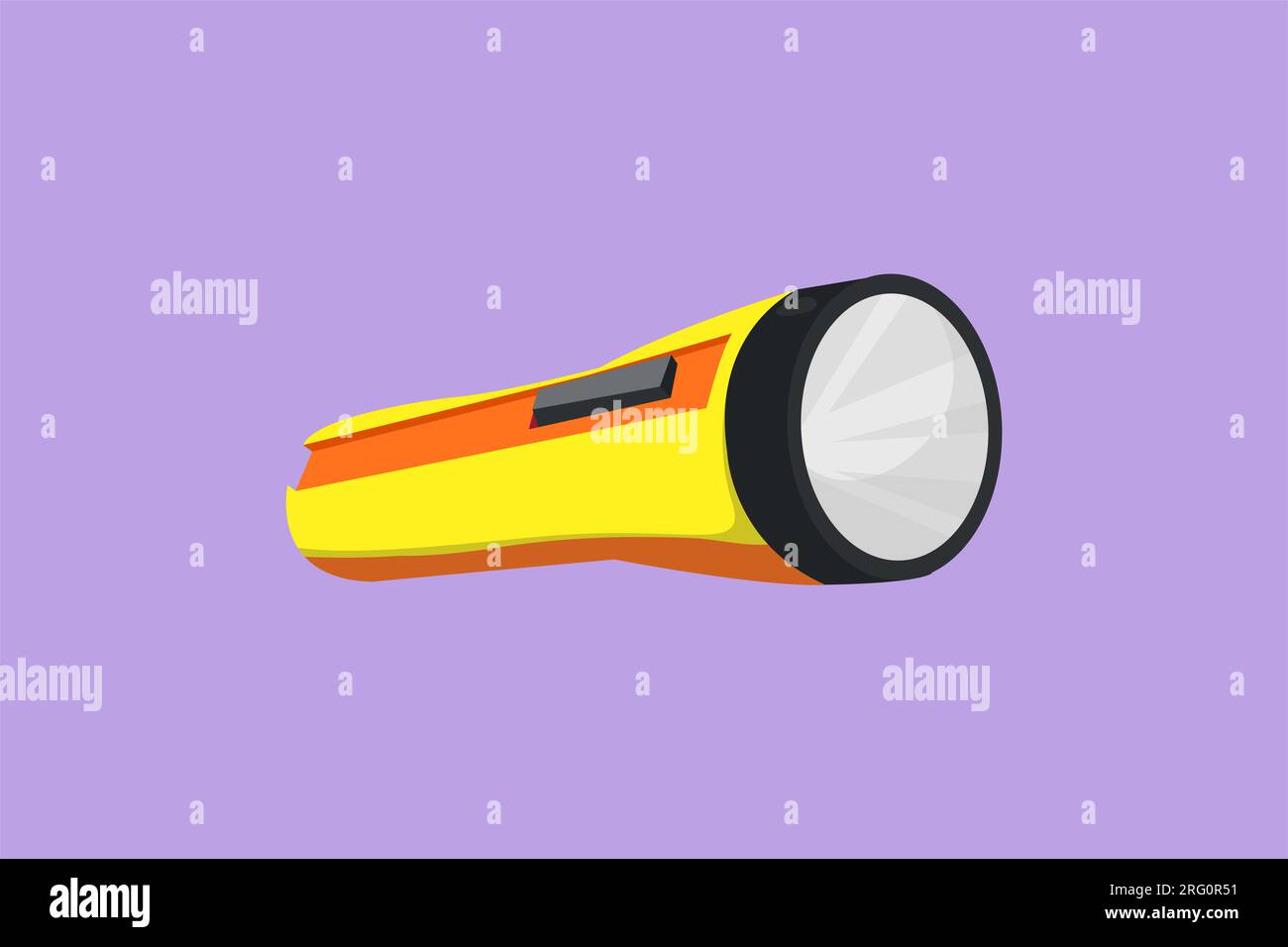 Graphic flat design drawing pocket flashlight. Light source for ...