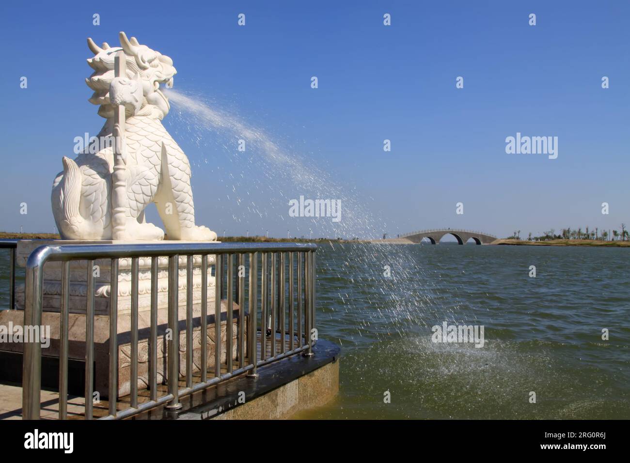 lion modelling of hydraulic device in a park, north china Stock Photo ...
