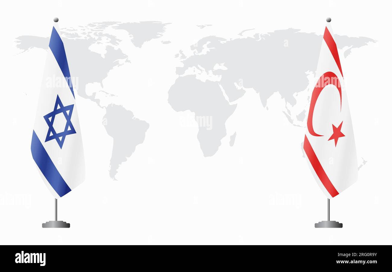 Israel and Turkish Republic of Northern Cyprus flags for official ...