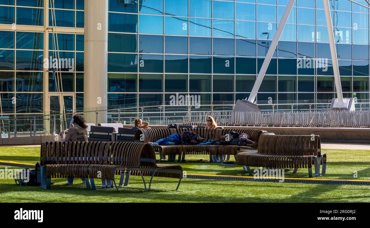Denver, Colorado - August 2, 2023: Outdoor resting area in Denver ...